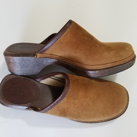 J. Crew | Shoes | Vintage J Crew Tan Suede Mulesclogs Sz 7 | Poshmark